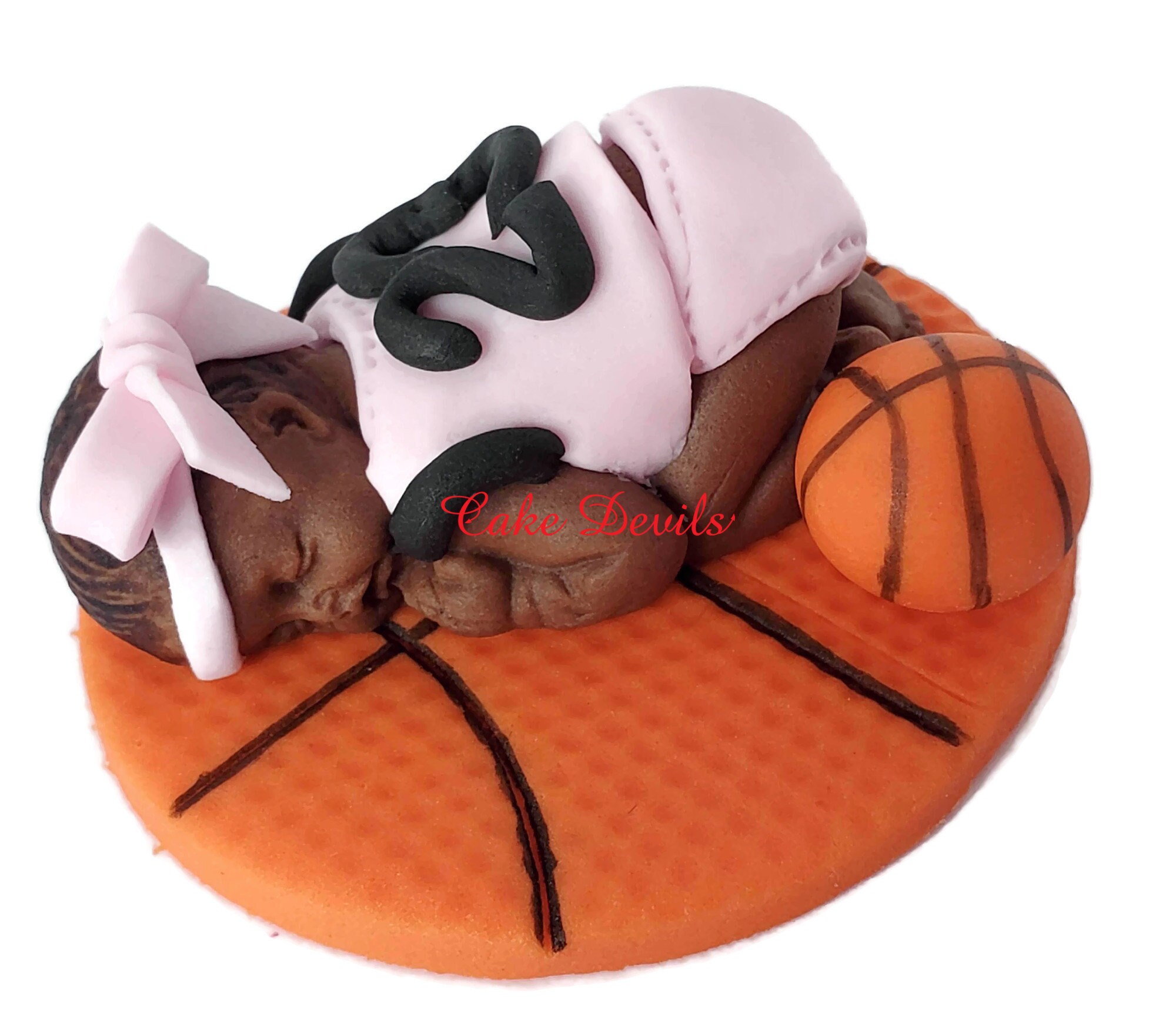 Fondant Baby Boy Basketball Cake Topper Sleeping Baby Shower - Etsy