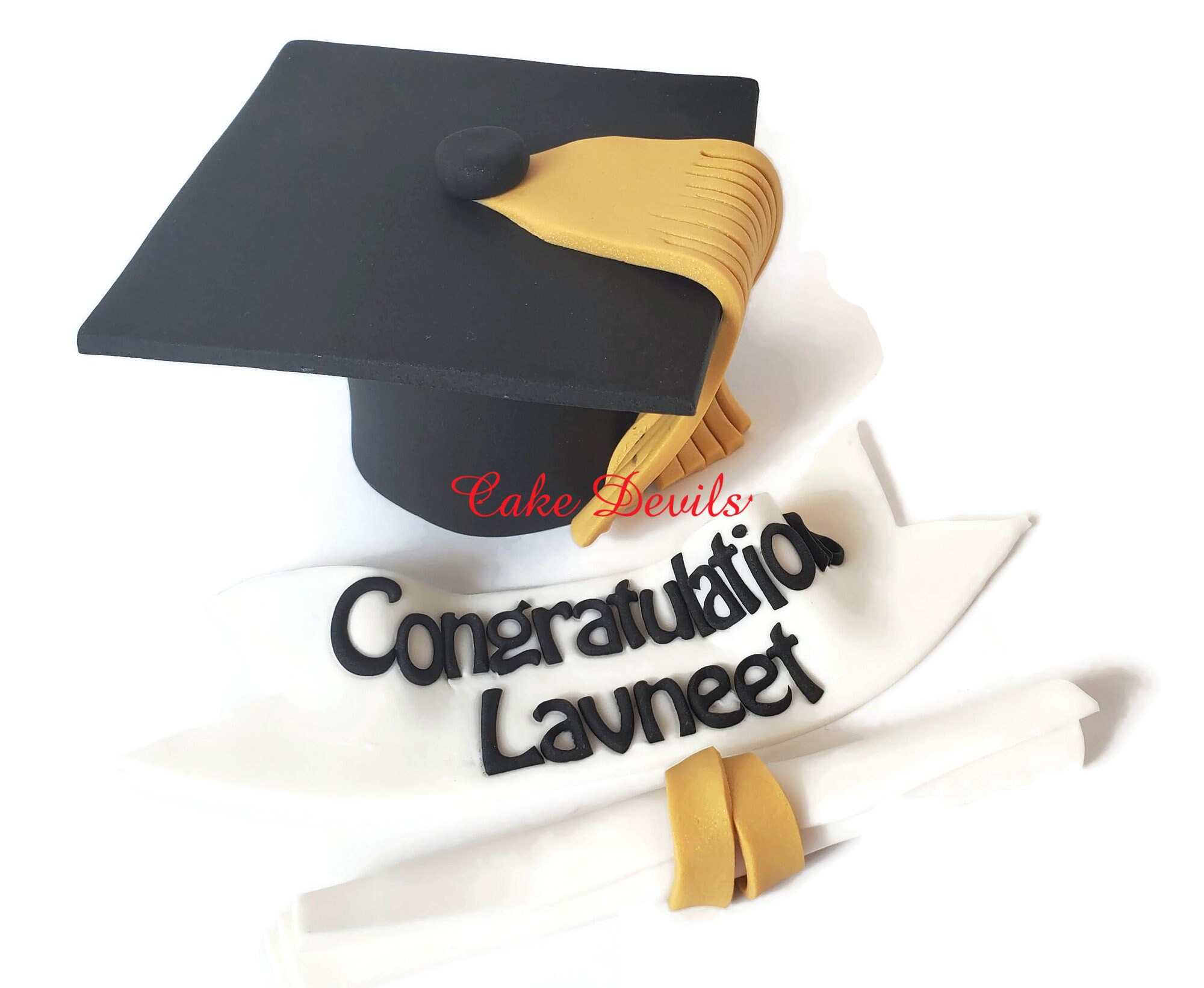 Graduation Cake Toppers, Graduation Cap, Congratulations Banner, and ...