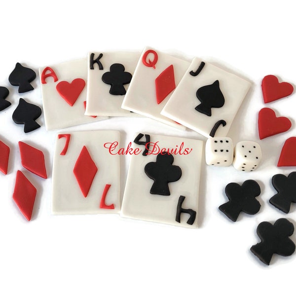 Playing Card Cake Topper - Etsy