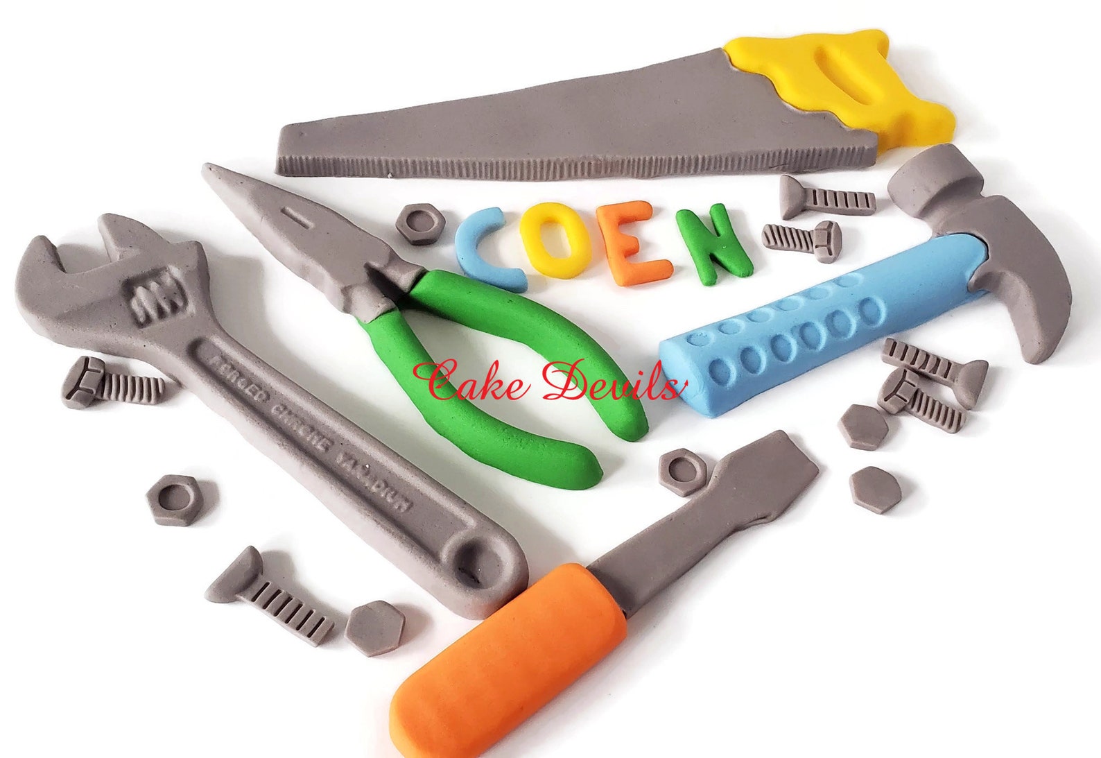 Tool Party Cake Toppers Colorful Tools Cake Decorations - Etsy