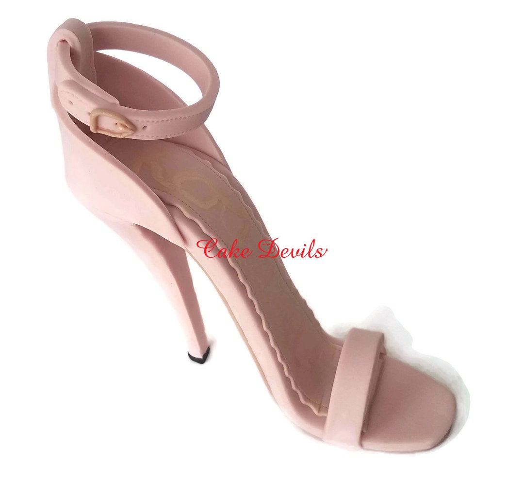 High Heel Shoe Cake Topper, Fondant Stiletto Sandal, Handmade Gumpaste ...