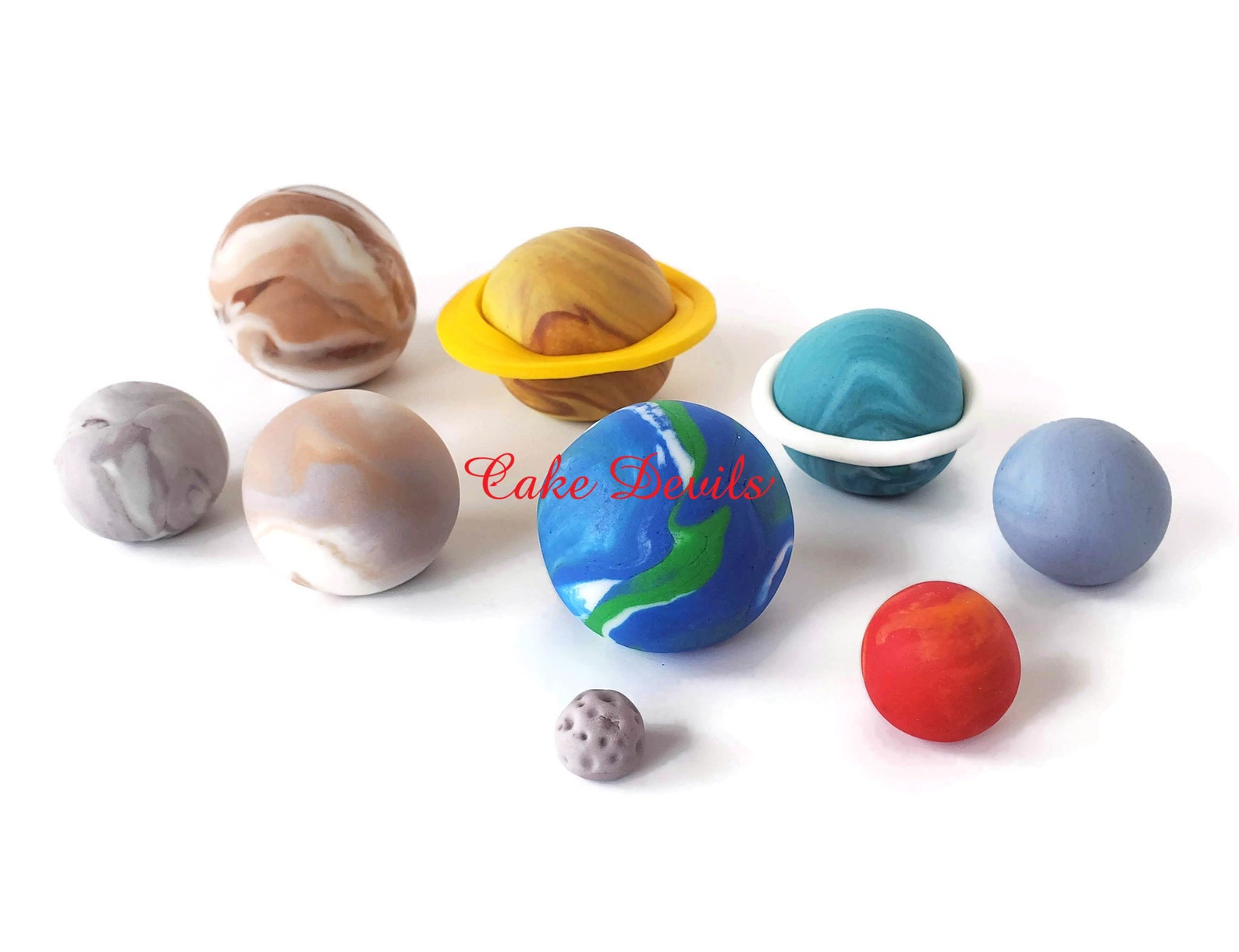 Fondant Alien and Planets Cake Toppers Galaxy Cake Space - Etsy