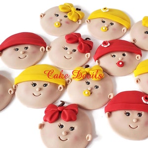 Baby Face Fondant Cupcake Toppers, Perfect for Any Baby Shower Cake ...
