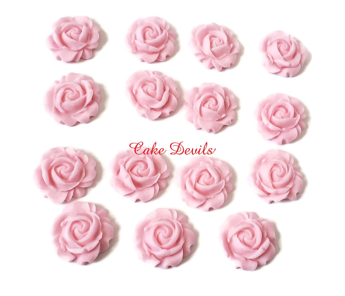 Fondant Rose Sugar Flowers, Edible Rosesflowers, Flower Cupcake Toppers ...