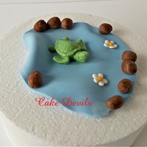 Turtle Cake Topper, Fondant Sea Turtle Cake Decoration, Sea Turtle ...