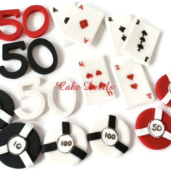Playing Card Cake Topper - Etsy