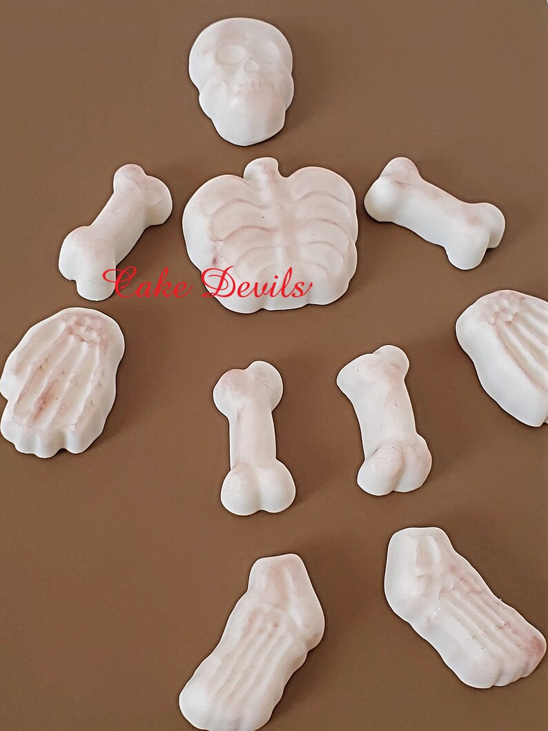 Fondant Skeleton Cake Topper Handmade Edible Sugar Skull - Etsy