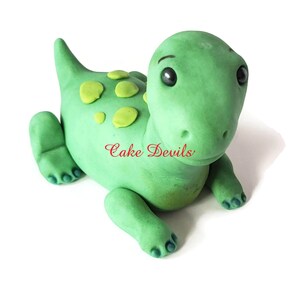 Fondant Brontosaurus and Spinosaurus Dinosaur Cake Toppers, Handmade ...