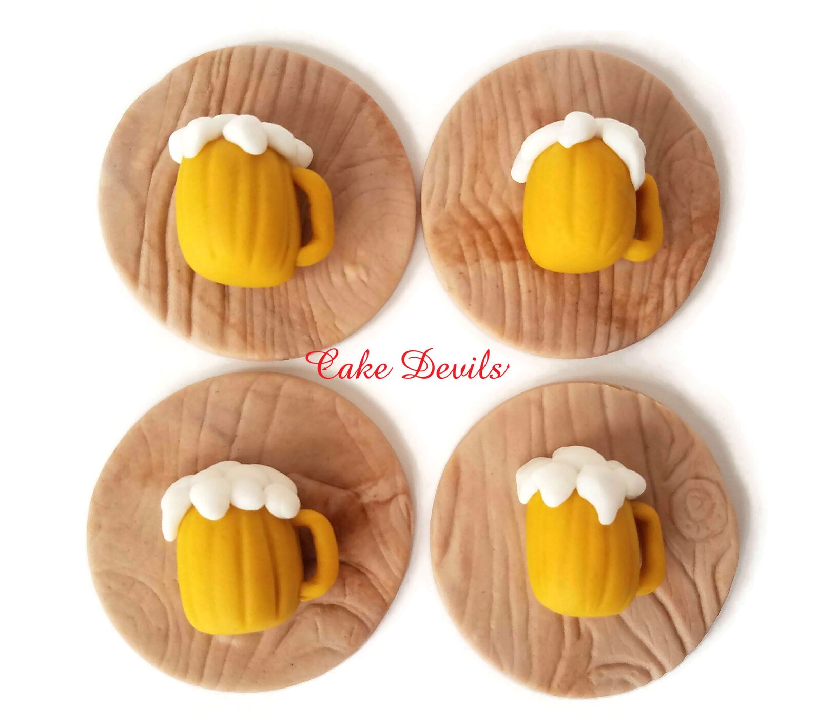 Fondant Beer Mug Cupcake Toppers Fondant Beers Cake - Etsy