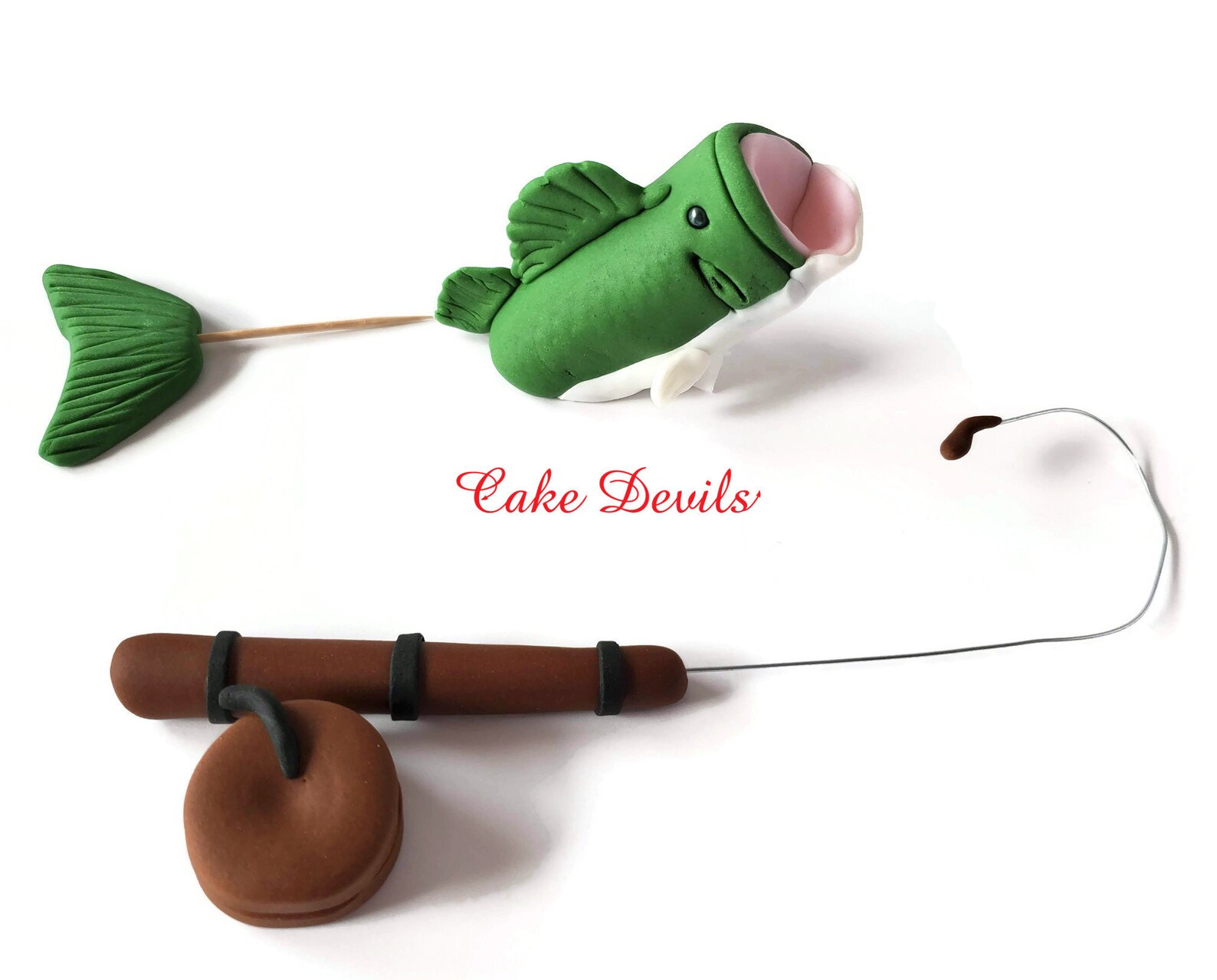 Fondant Fishing Cake Toppers Big Mouth Bass Fondant Fish - Etsy