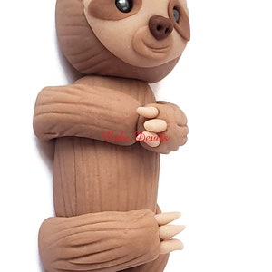 Fondant Baby Sloth Cake Topper, Handmade Little Sloth Laying Down Cake ...