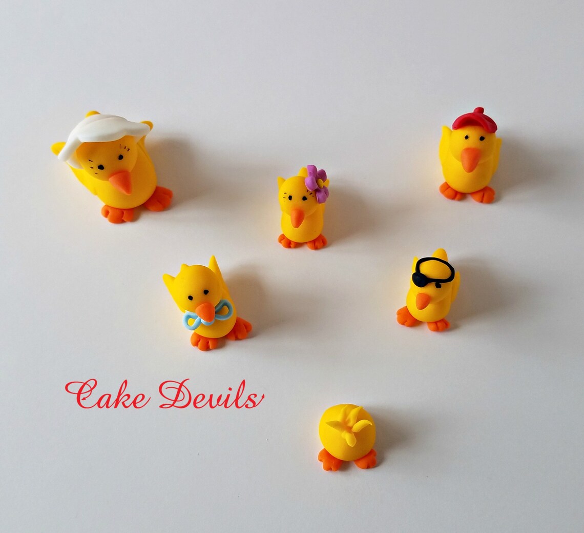 Fondant Ducks, Duck Cake Toppers, Five Little Ducks, Easter Cake ...