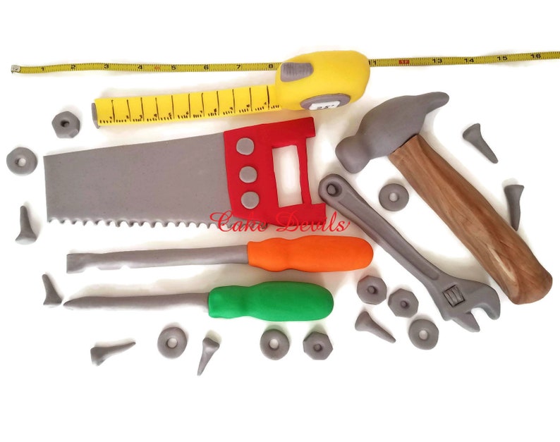 Tool Party Cake Toppers Colorful Tools Cake Decorations - Etsy
