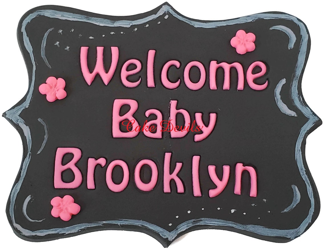 Personalized Fondant Plaque / Banner for Cake, Sign for Cake, Happy ...