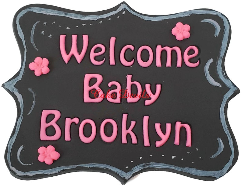 Personalized Fondant Plaque / Banner for Cake, Sign for Cake, Happy ...