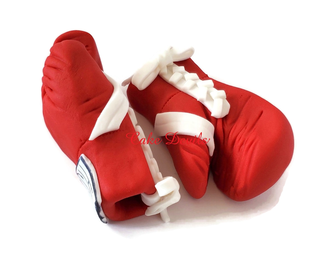 Boxing Gloves Cake Topper, Boxing Gloves With White Laces, Laced up ...