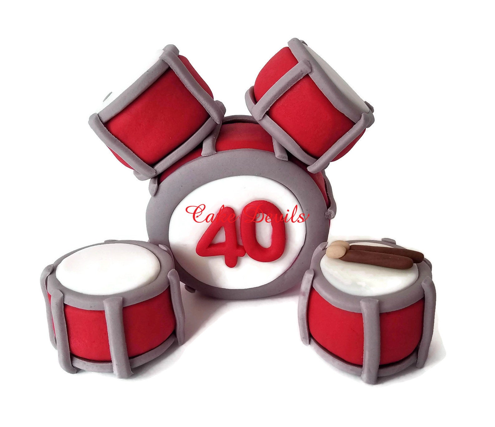 Fondant Drum Cake Topper Drummer Cake Decorations Fondant - Etsy