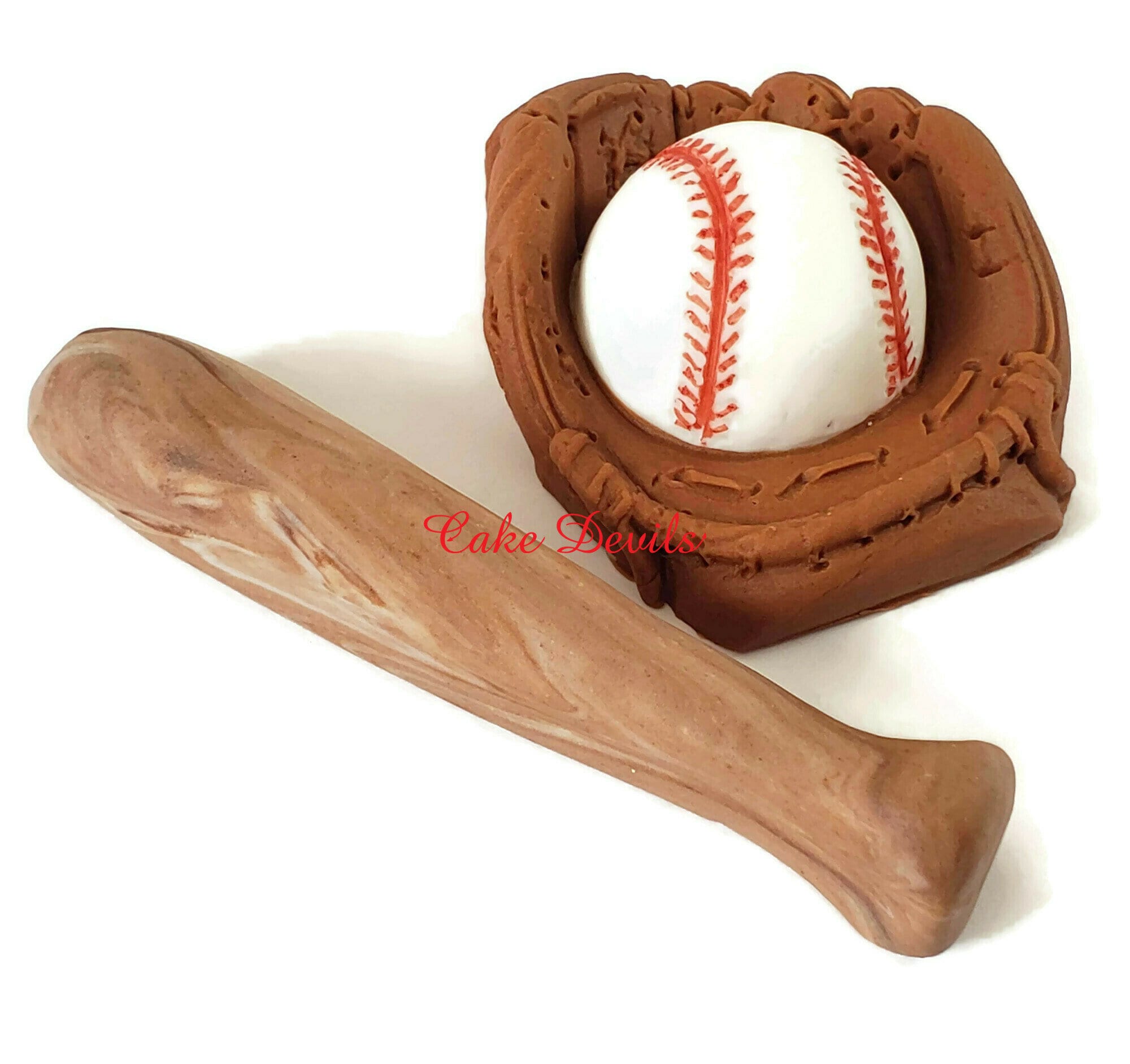Fondant Baseball Cake Toppers, Baseball Bat, Baseball Glove and ...
