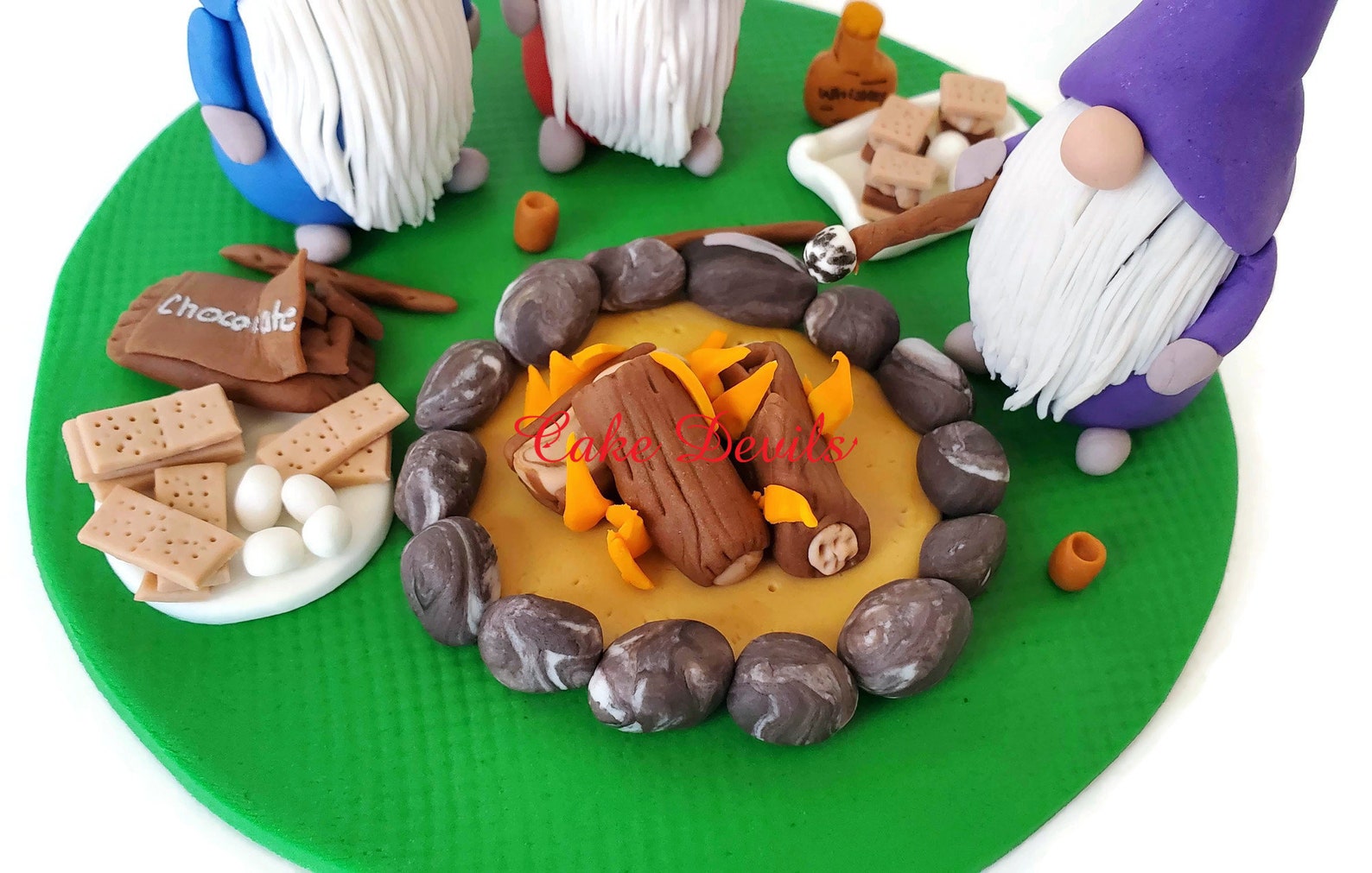 Fondant Gnomes Cake Topper Gnomes Cake Decorations Around a - Etsy