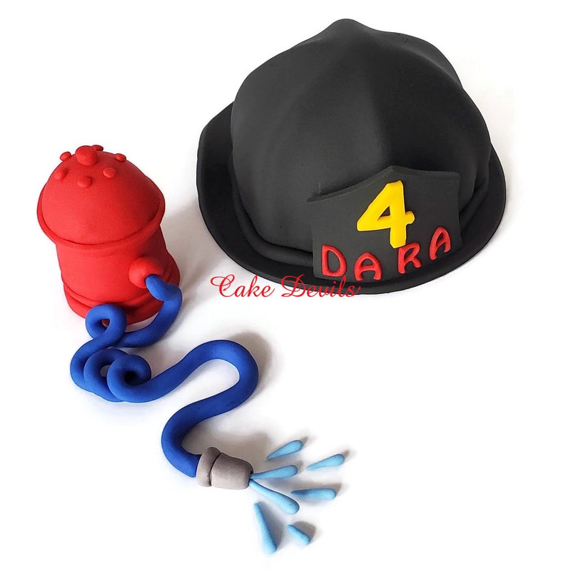 Fondant Fire Truck Cake Toppers - Etsy
