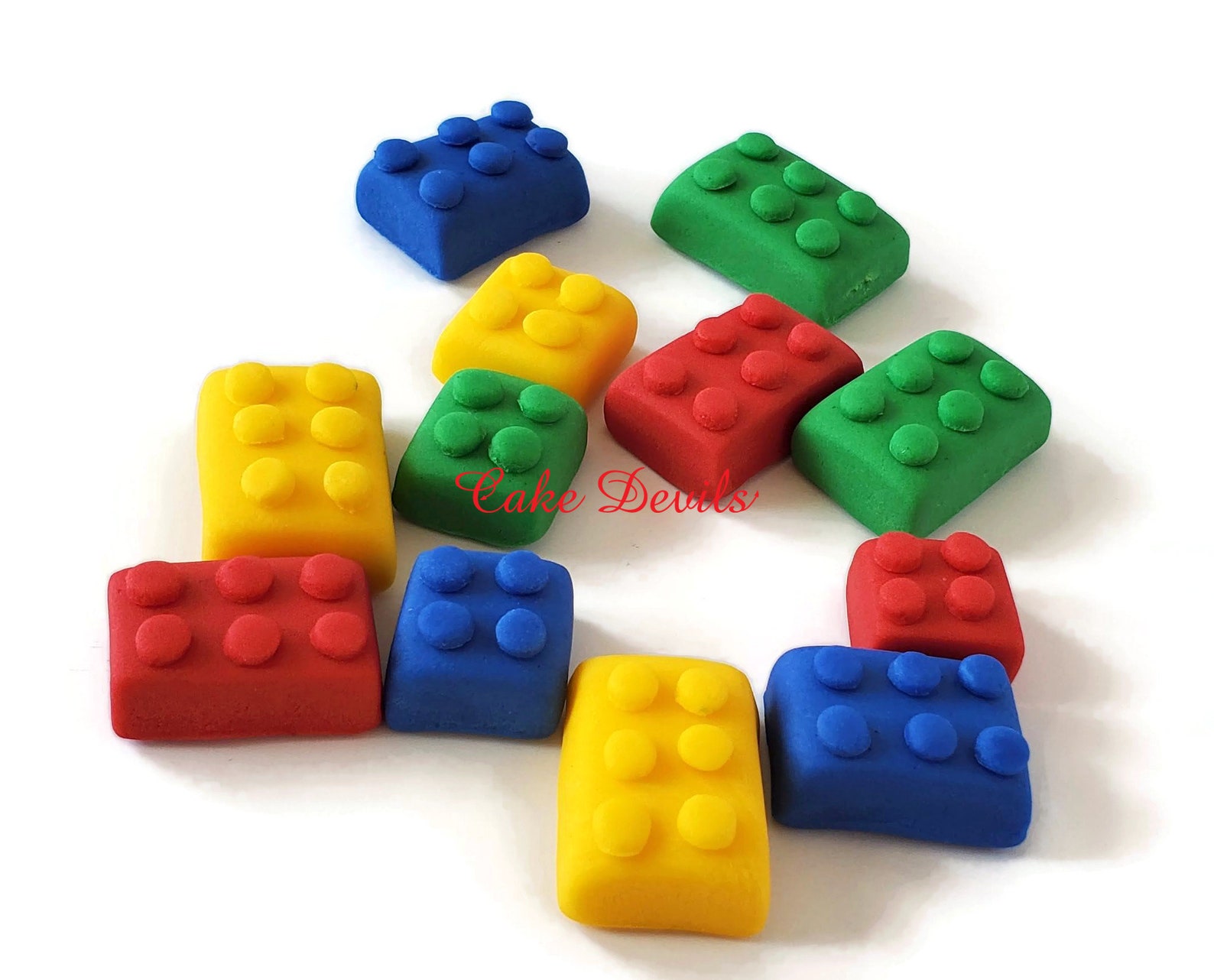 Fondant Building Blocks Cake Toppers Fondant Building Bricks | Etsy