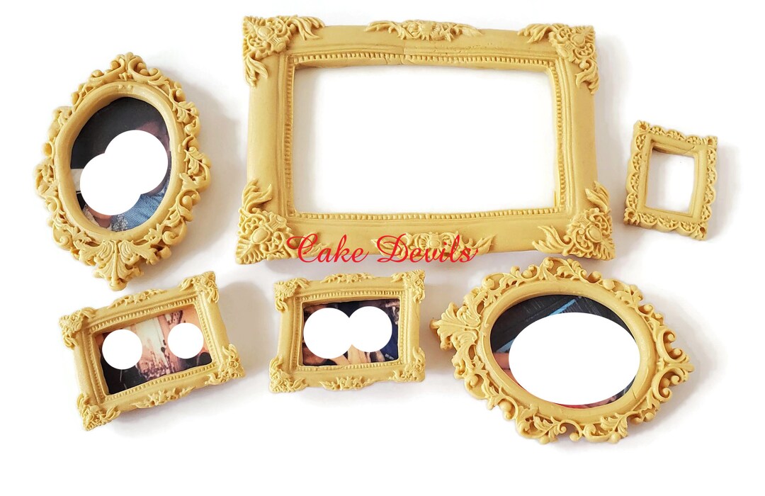 One Fondant Picture Frame Cake Topper With Optional Edible Image Photo ...