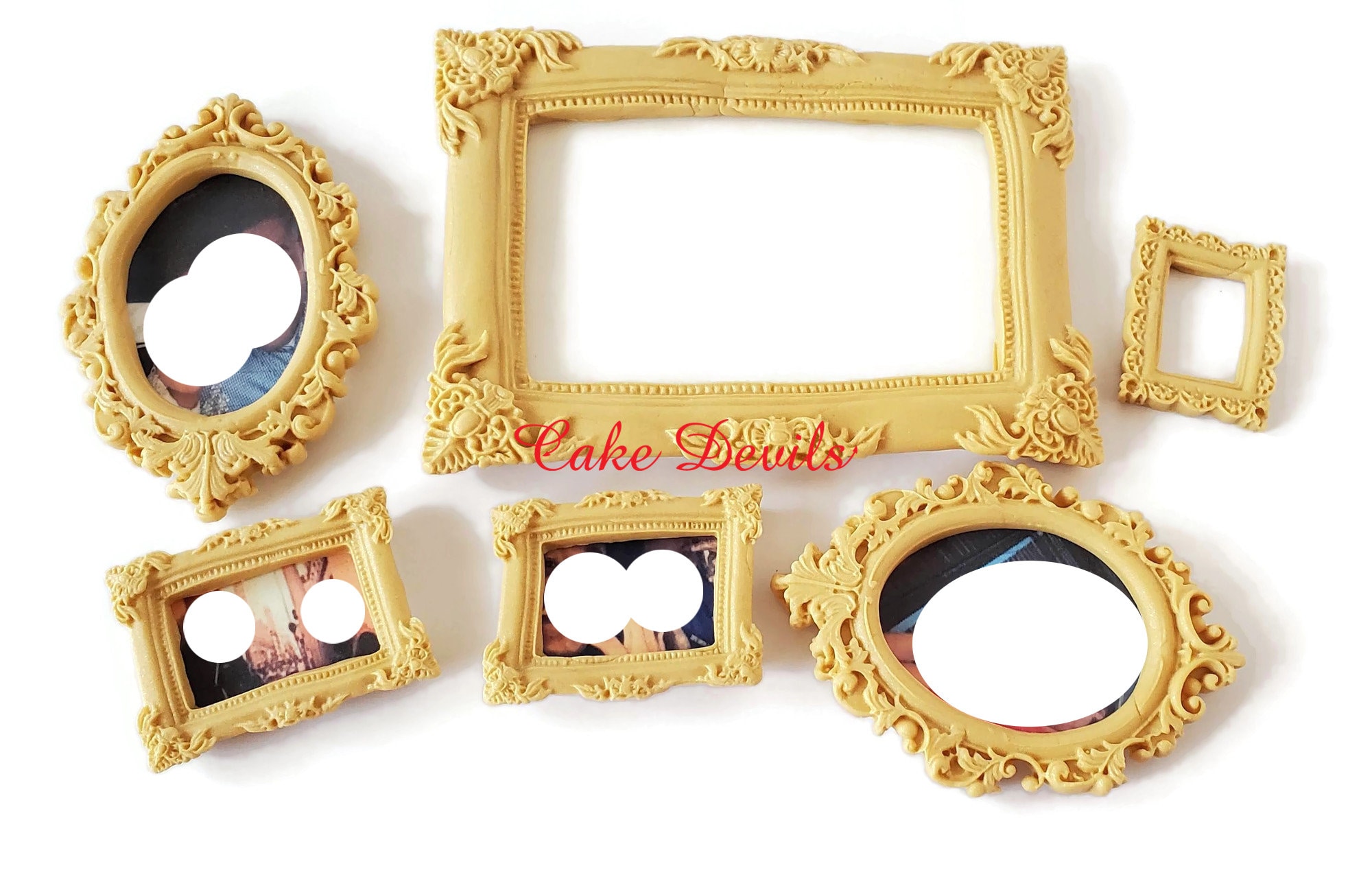 One Fondant Picture Frame Cake Topper With Optional Edible Image Photo ...