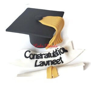Graduation Cake Toppers, Graduation Cap, Congratulations Banner, and ...