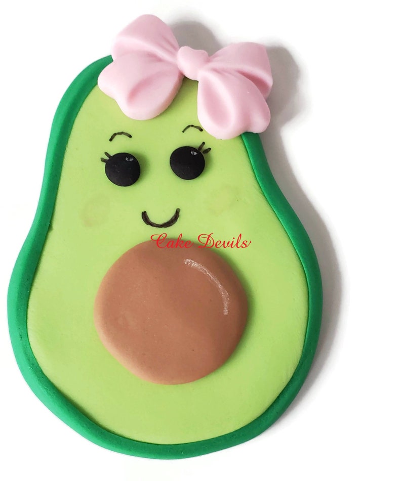 Fondant Avocado Cake Topper Handmade Edible Sugar Cute - Etsy