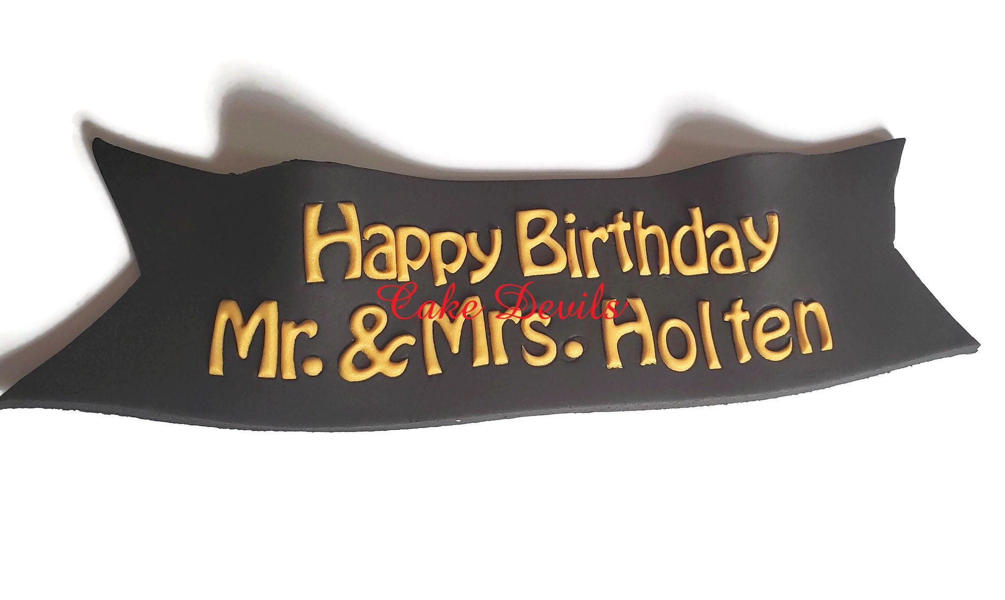 Personalized Fondant Plaque / Banner for Cake, Sign for Cake, Happy ...