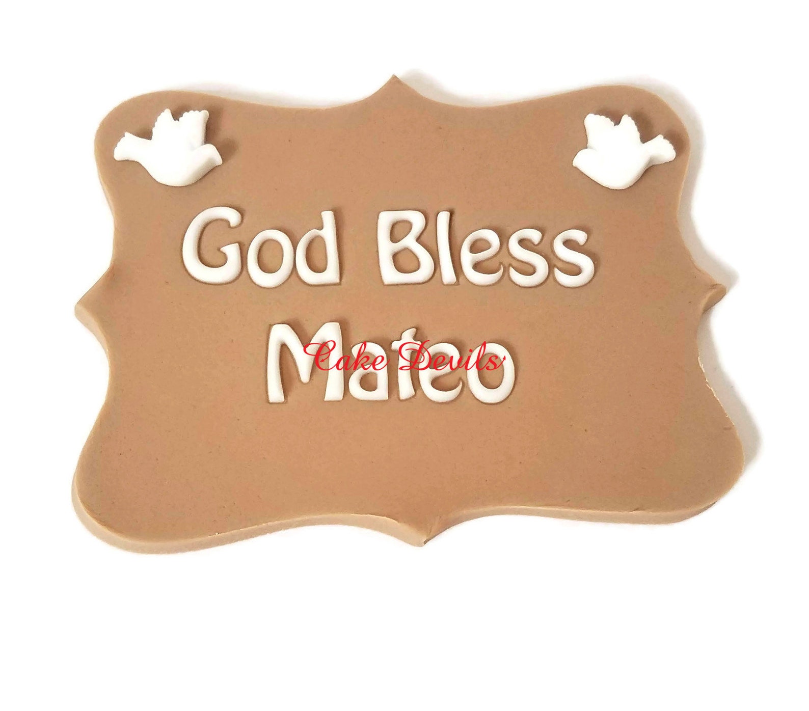 Personalized Fondant Plaque / Banner for Cake, Sign for Cake, Happy ...