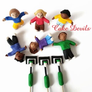 Jumping Party, Trampoline Cake Toppers, Bounce House Cake, Handmade ...