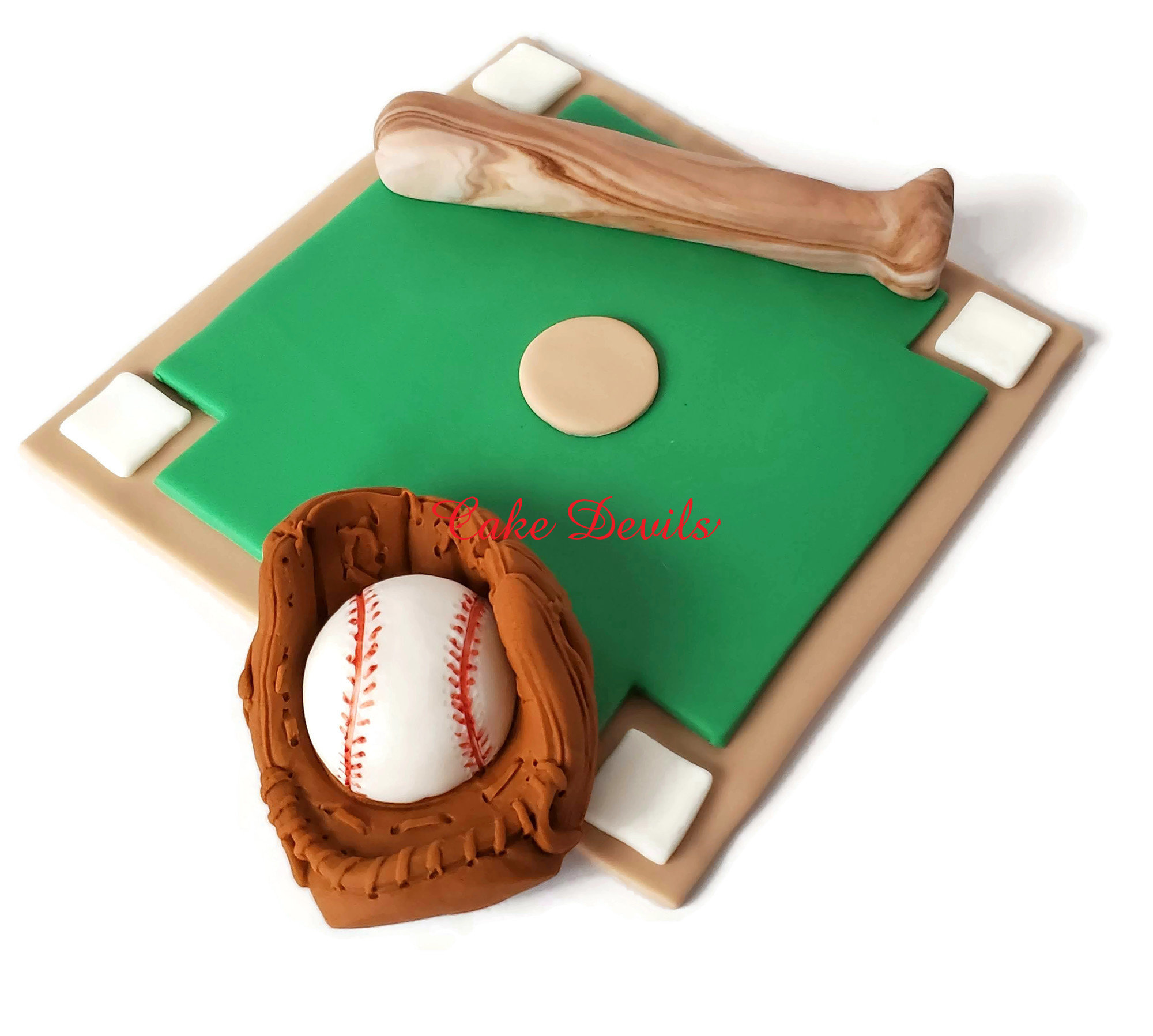 Baseball Cake Toppers Fondant Baseball Diamond Personalized - Etsy