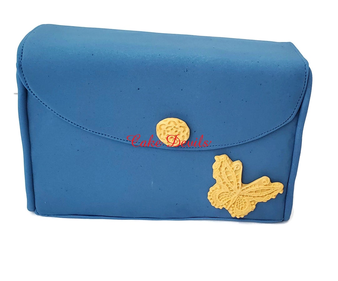 Fondant Purse Cake Topper With Lace Embroidered Butterfly, Handmade ...