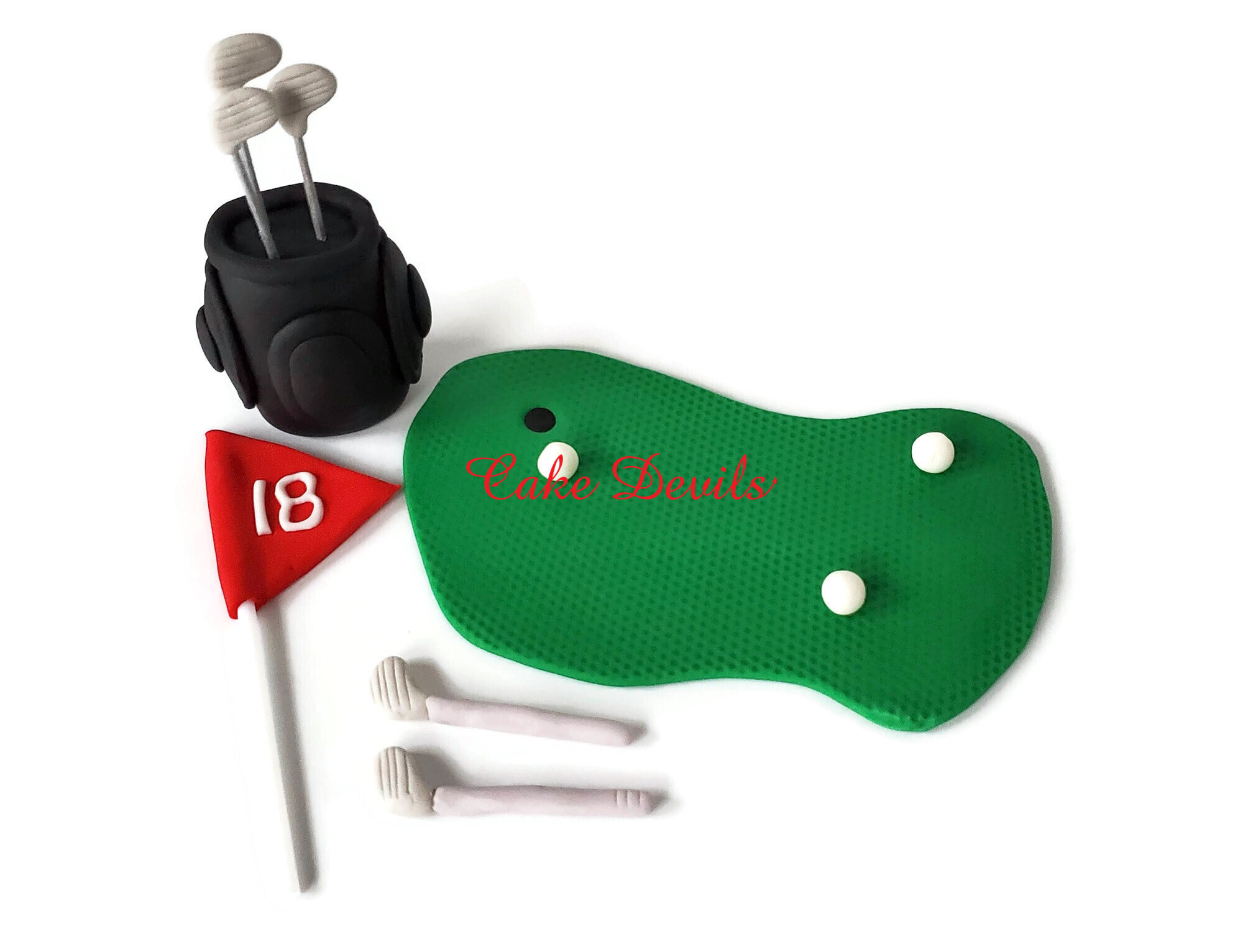 Fondant Golf Cake Toppers, Golf Bag, Golf Clubs, Golf Balls, Putting ...