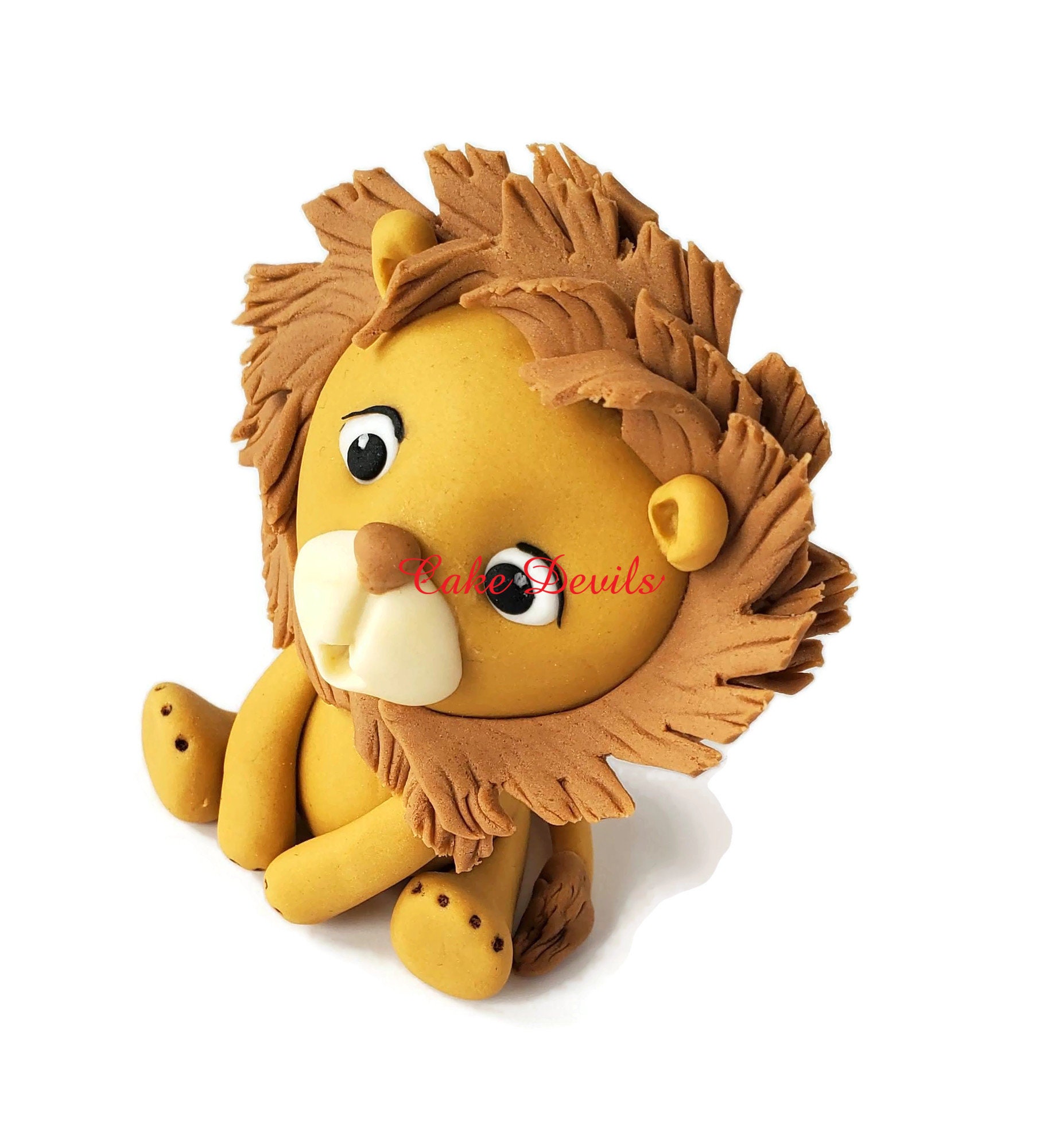 Fondant Lion Cake Topper, King of the Jungle Birthday Party Cake ...