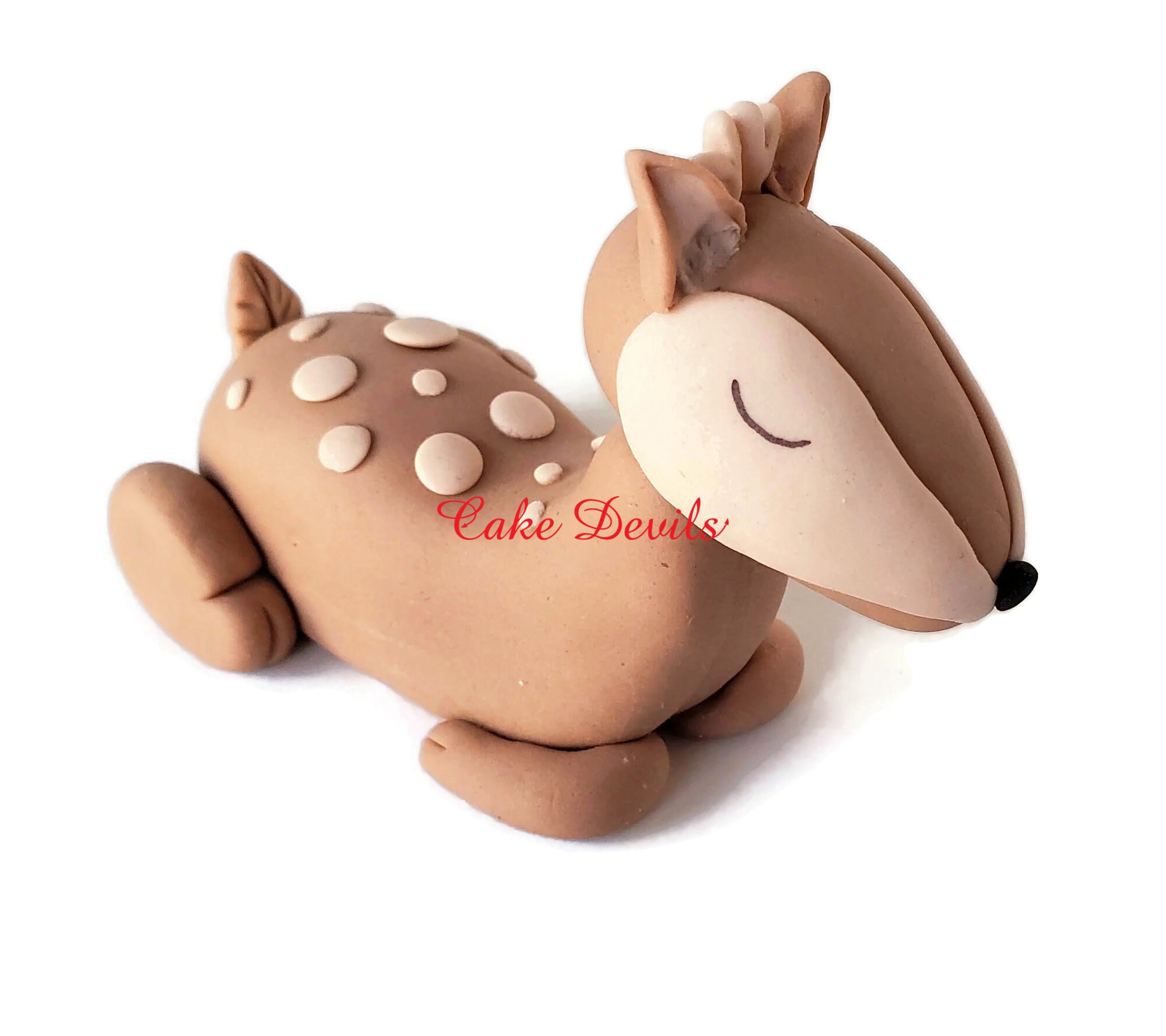 Deer Cake Topper, Fondant Deer With Optional Flowers and Birch Trees ...