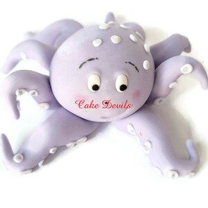 Fondant Sea Creatures Cake Topper Set With Sea Turtle, Octopus, Fish ...