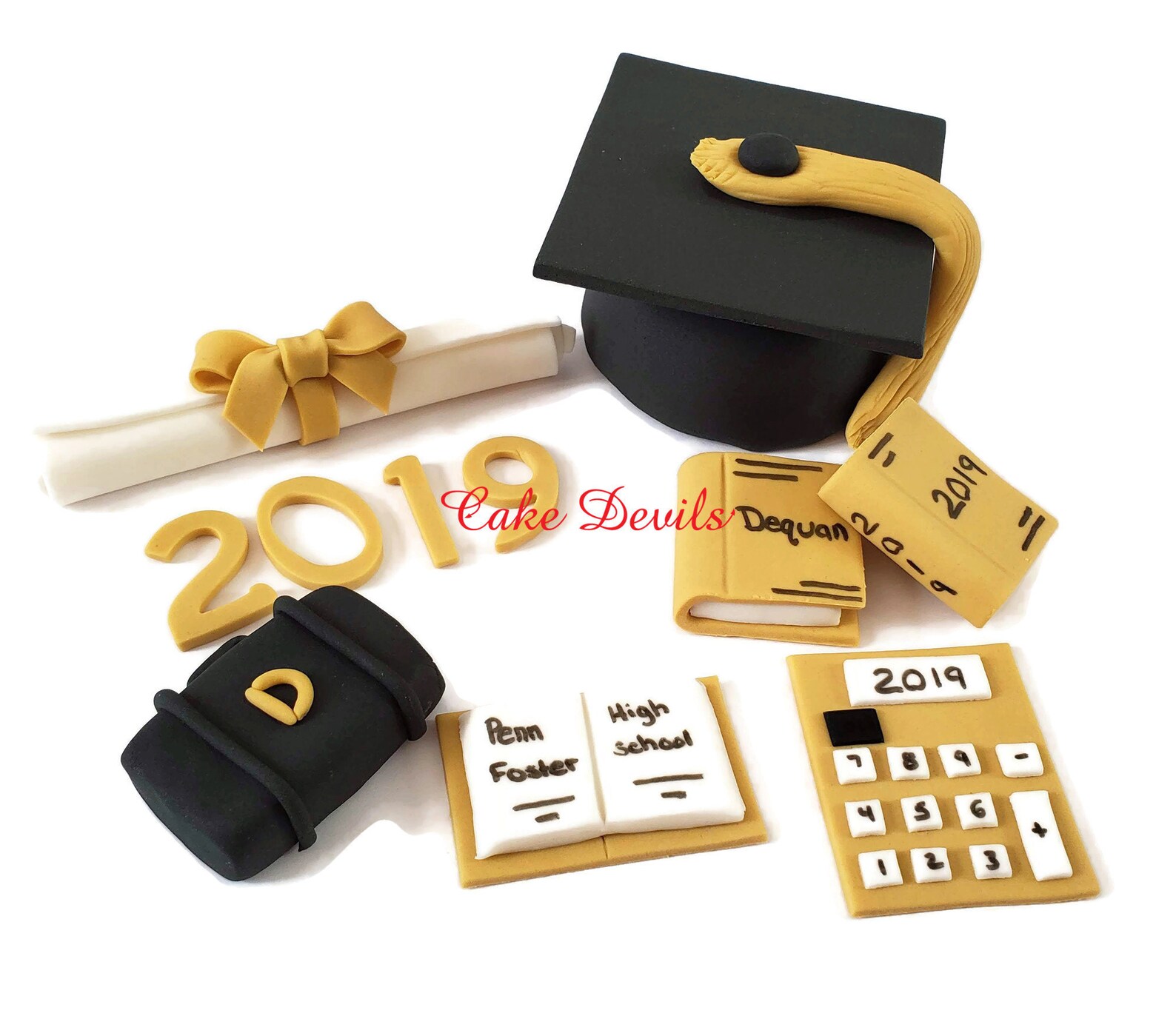 Graduation Cake Kit Fondant Graduation Toppers Handmade - Etsy