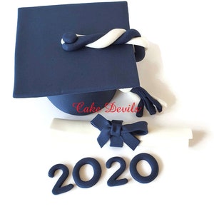 Fondant Graduation Cap Cake Topper With Diploma Cake Decoration and ...