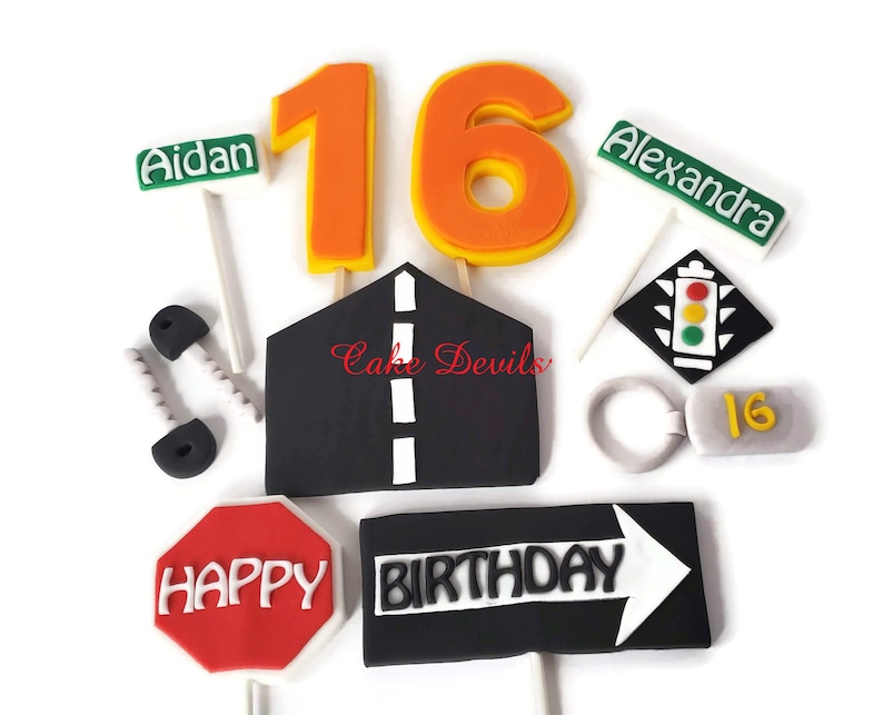 New Driver Fondant Cake Toppers, 16th Birthday Cake Decorations, Driver ...