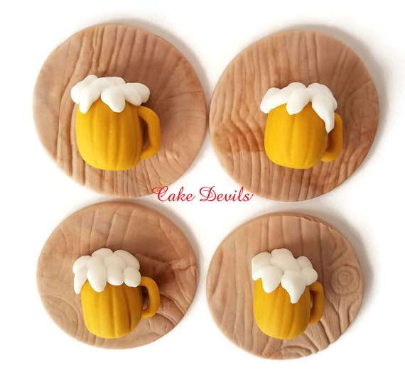 Fondant Beer Mug Cupcake Toppers, Fondant Beers Cake Decorations ...