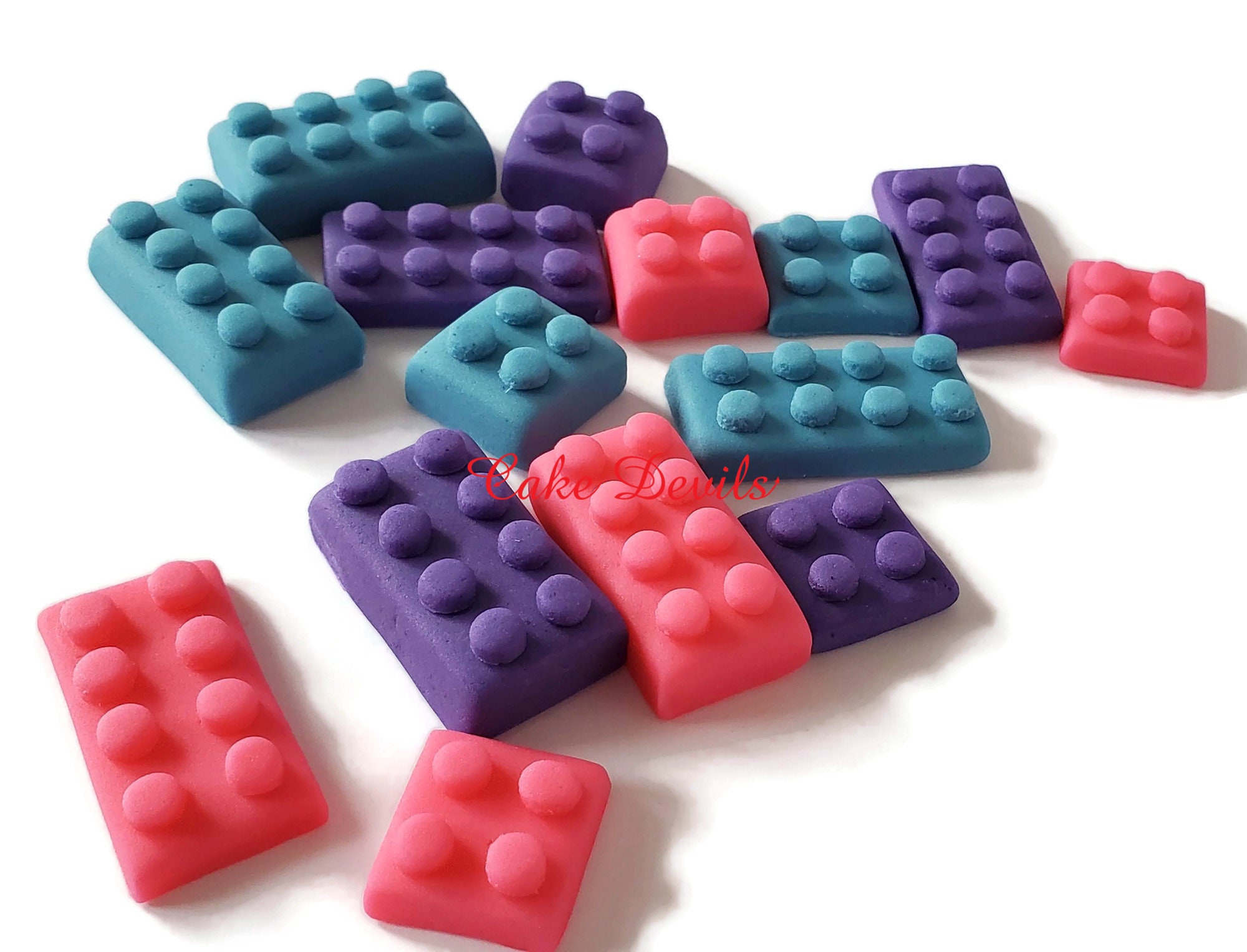 Fondant Building Blocks Cake Toppers Fondant Building Bricks | Etsy