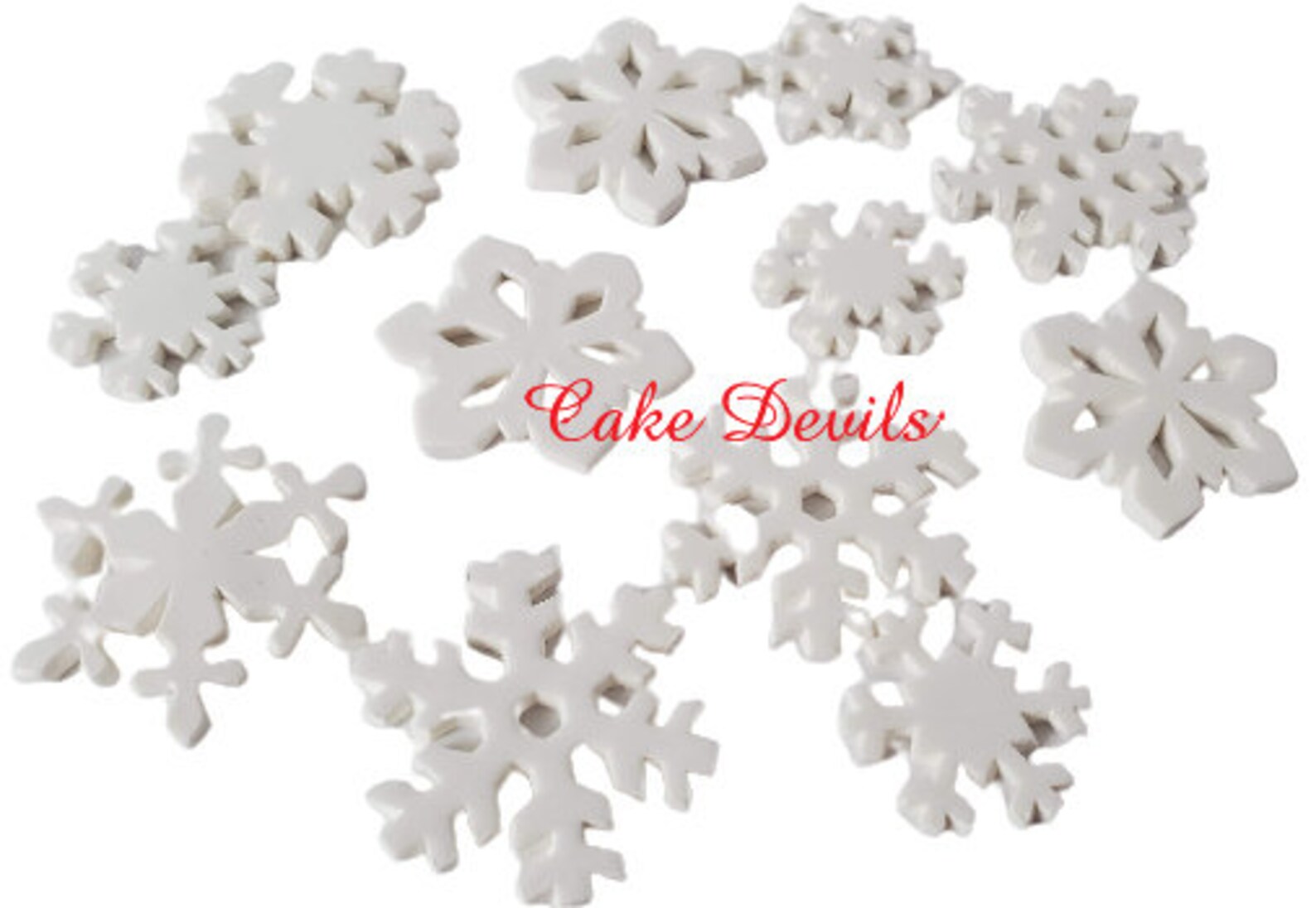 WHITE Fondant Snowflakes Cake Decorations for Winter Cake - Etsy