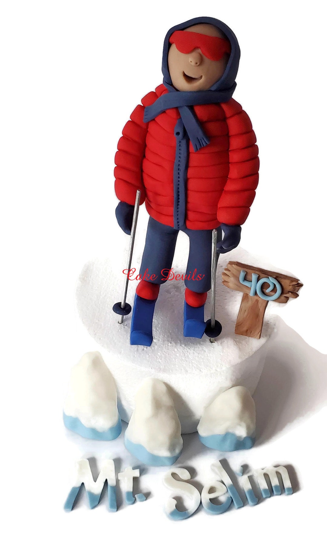 Skier Fondant Cake Topper Kit, Sking Cake Decorations, Ski Snow ...