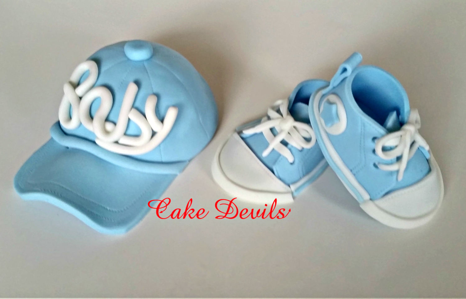 Baby Baseball Cap and Sneakers Fondant Cake Toppers Baby | Etsy