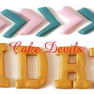Fondant Letters, Handmade Edible Fondant Collegiate Letters Cake ...