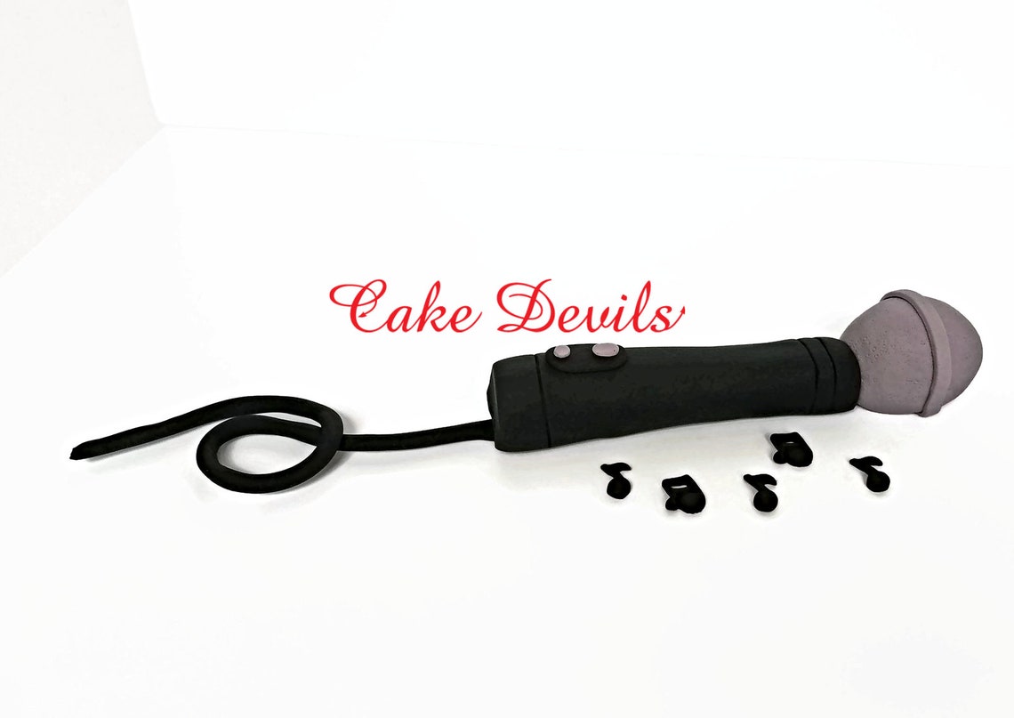 Fondant Microphone Cake Topper Music Cake Decorations - Etsy