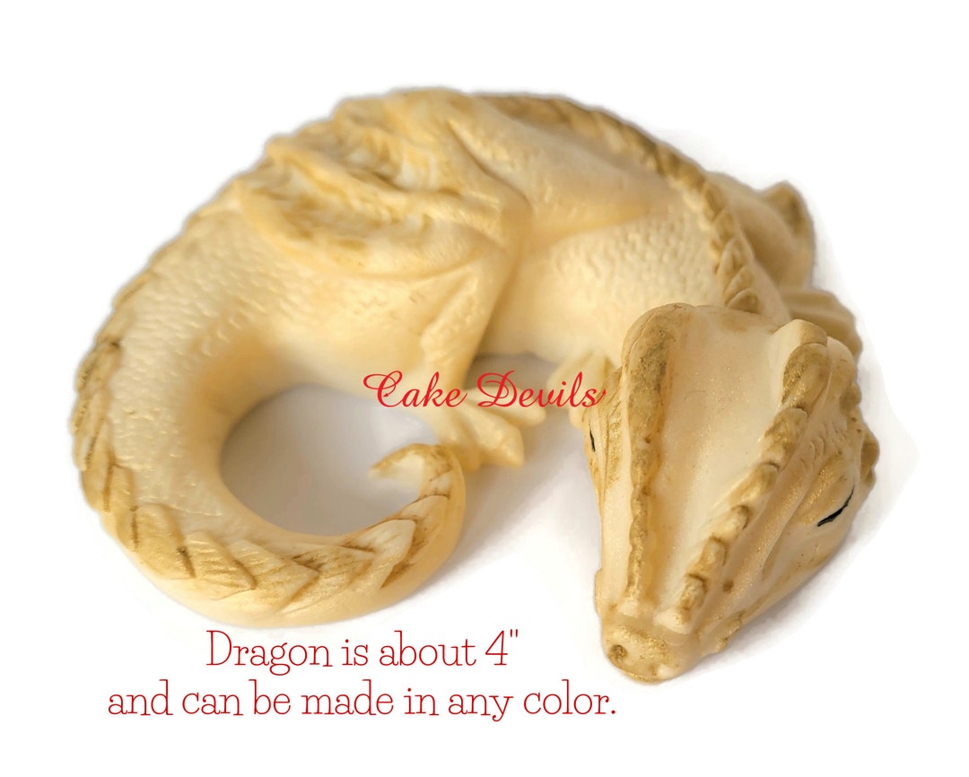 Fondant Dragon Cake Topper, Handmade Edible Sugar Dragon Any Color, to ...