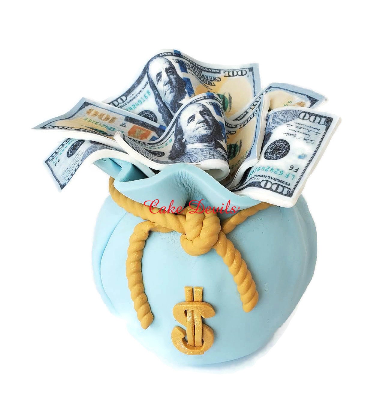Fondant Money Bag and Edible Image Money Cake Topper Set 100 | Etsy